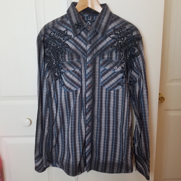 Roar | Shirts | Roar Buckle Plaid Embroidered Shirt | Poshmark